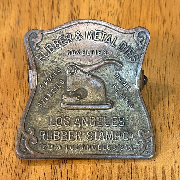 Office | Vintage Metal Paper Clip Advertising The Los Angeles Rubber ...